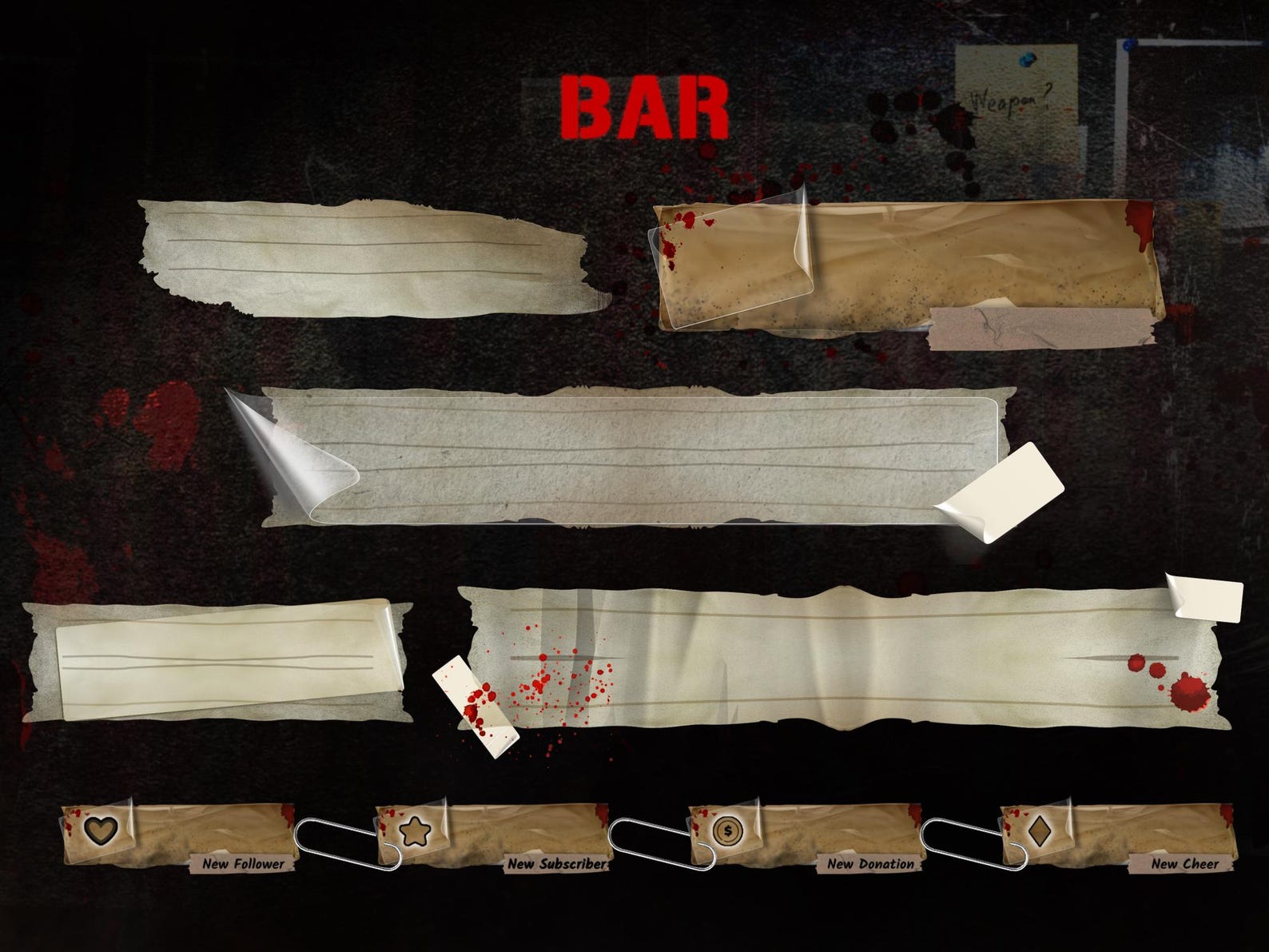 Horror Stream Overlay Package: Red Room Twitch Theme (digital Download ...