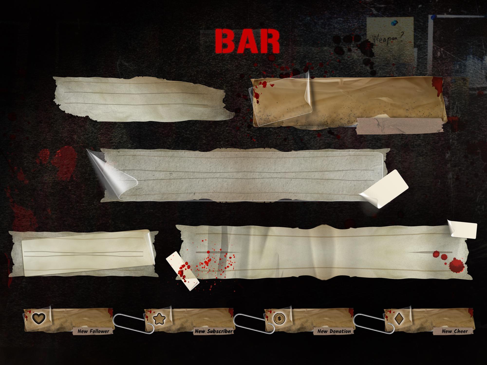 Horror Stream Overlay Package: Red Room Twitch Theme (digital Download ...