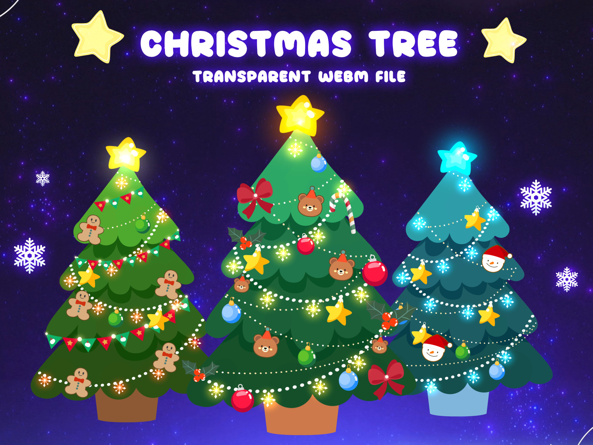 Animated Christmas Tree Stream Overlay: Lo-fi Vtuber Decoration (digital Download) - Etsy