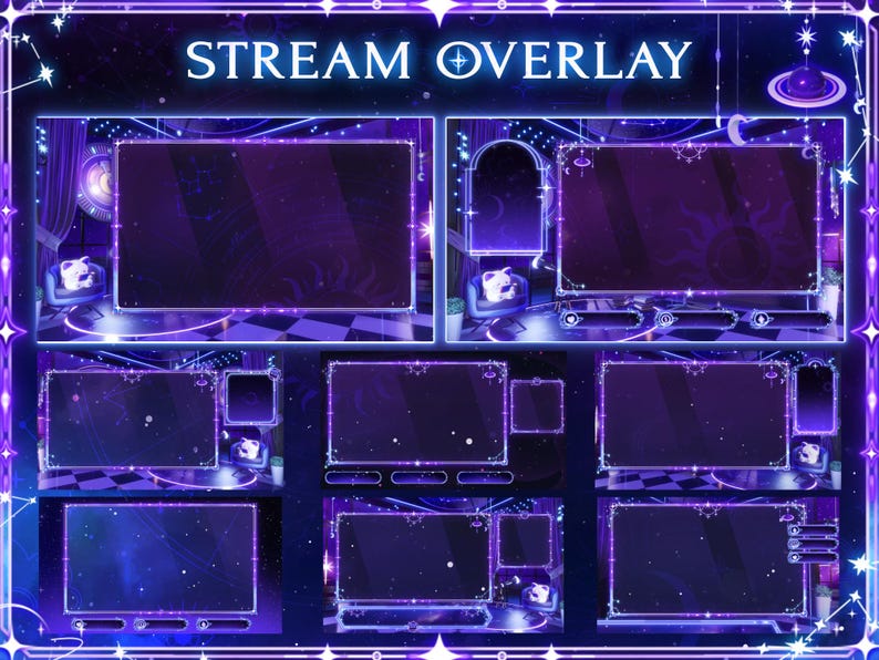Purple Starnight Room Stream Overlay Package – Animated Neon Screens - Etsy