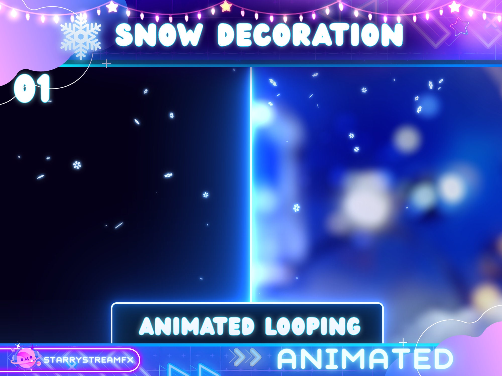 Stream Overlay Animated Christmas Snow Falling Christmas Stream Winter ...