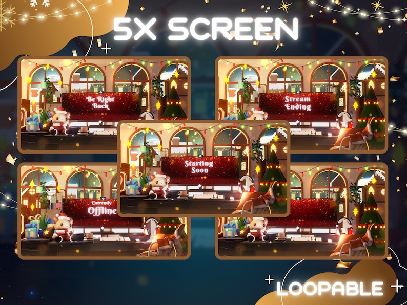 Animated Background Christmas , Twitch Stream Screens , Twitch Loading ...