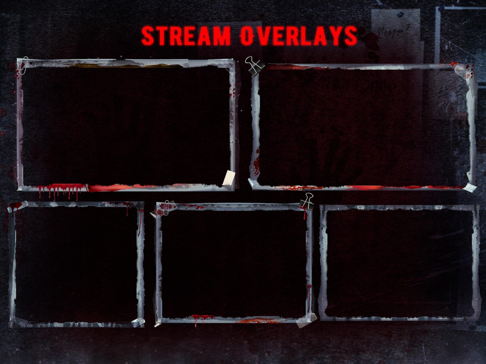 Animated Horror Stream Overlay Package: Black Room, Halloween (digital ...