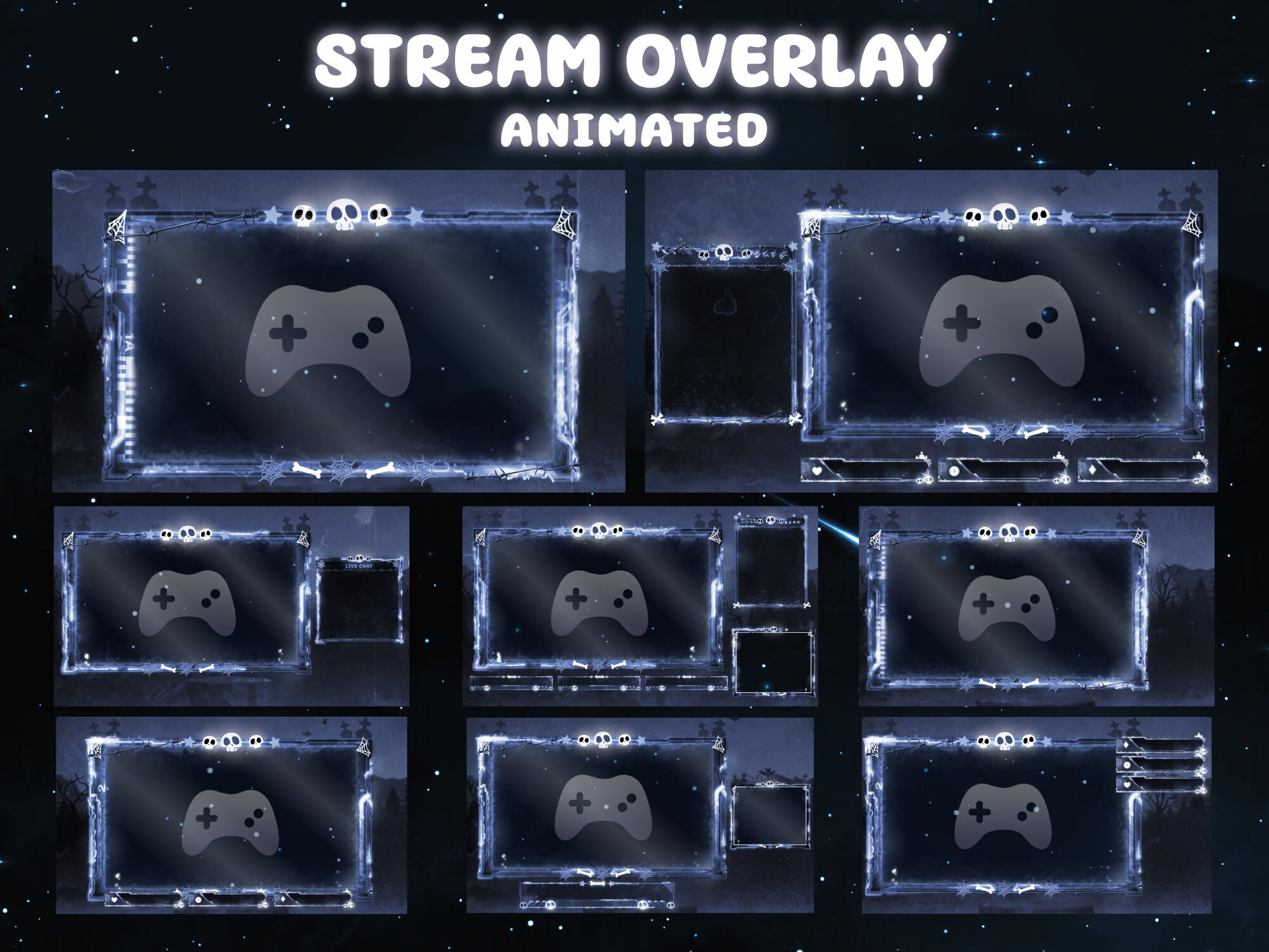 Stream Overlay Package Halloween Dark Black Spooky Cozy Room - Twitch ...