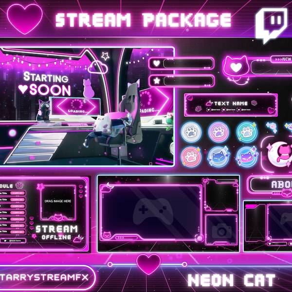 Twitch Overlay Pink - Etsy