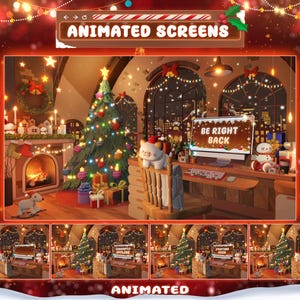 Cozy Christmas Stream Overlay Package: Animated Twitch Screens (digital ...