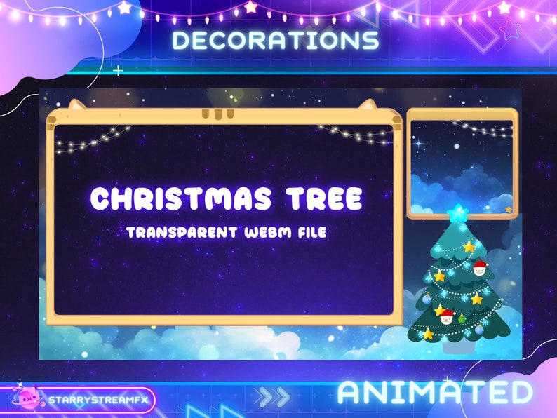 Stream Overlay Animated Christmas Tree Christmas Stream Winter Stream ...