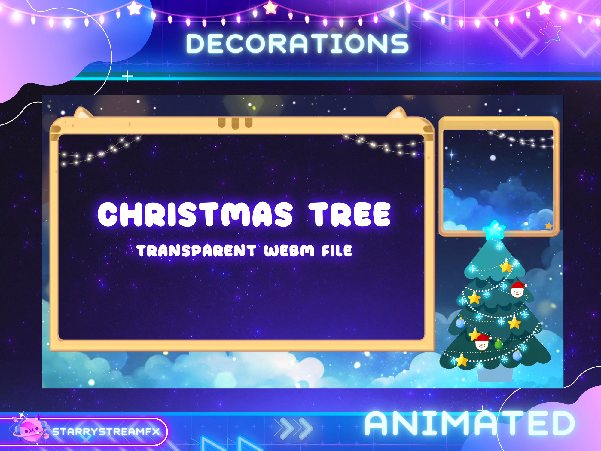 Stream Overlay Animated Christmas Tree Christmas Stream Winter Stream ...