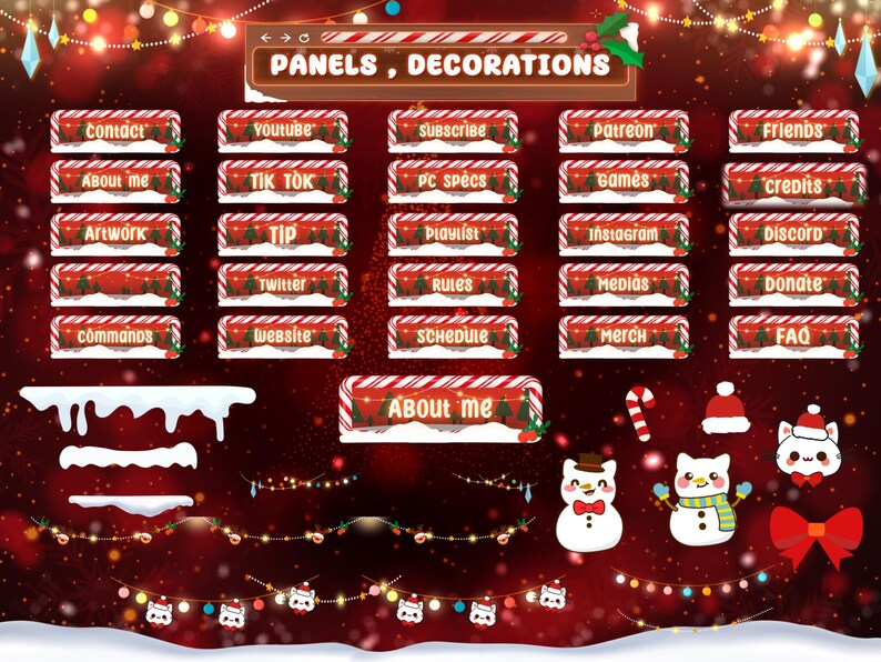 Cozy Christmas Stream Overlay Package: Animated Twitch Screens (digital ...