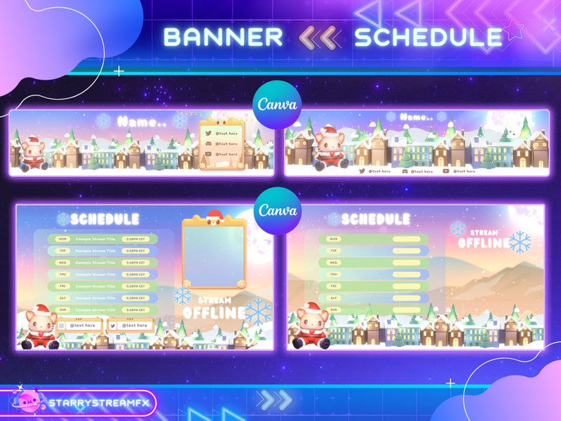 Stream Overlay Package Christmas Twitch Stream Screens Winter New Year ...