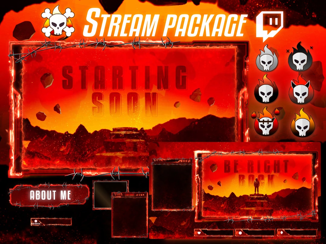 Lava Rock Stream Overlay Package: Halloween Twitch Theme (digital ...