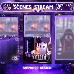 Animated Halloween Ghost Stream Overlay Package: Cozy Lofi Theme ...