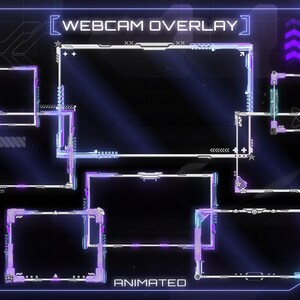 Cyberpunk Violet Neon Stream Overlay Package - Sci-fi Twitch Screens ...
