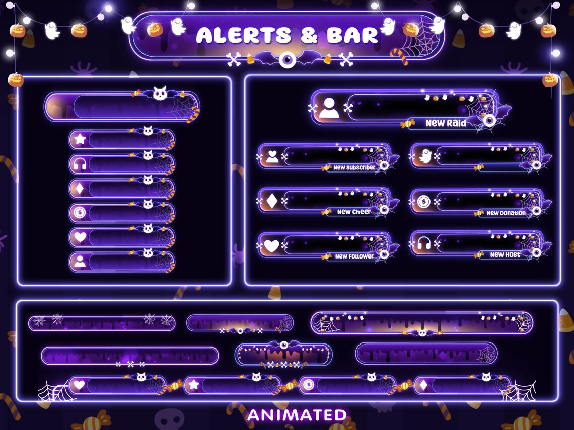 Animated Halloween Ghost Stream Overlay Package: Cozy Lofi Theme ...