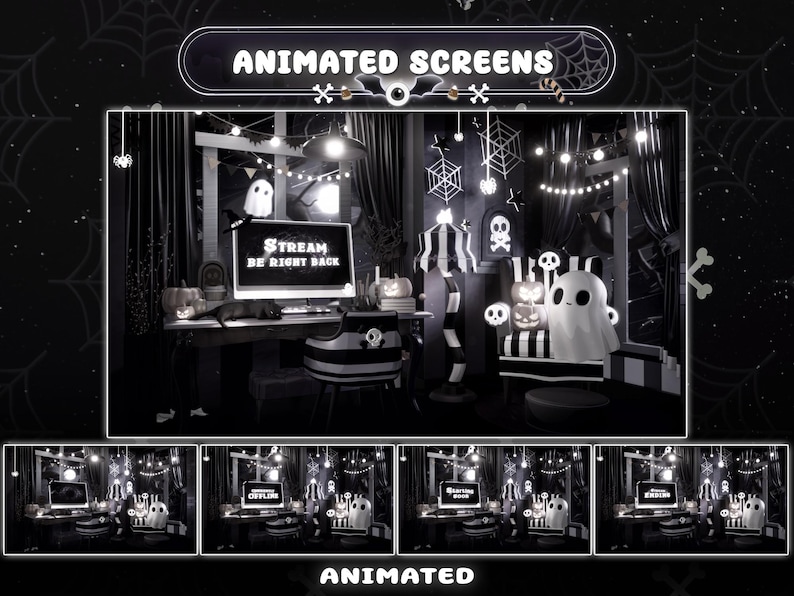 Ghost Room Stream Overlay Package: Spooky Cozy Halloween Twitch ...