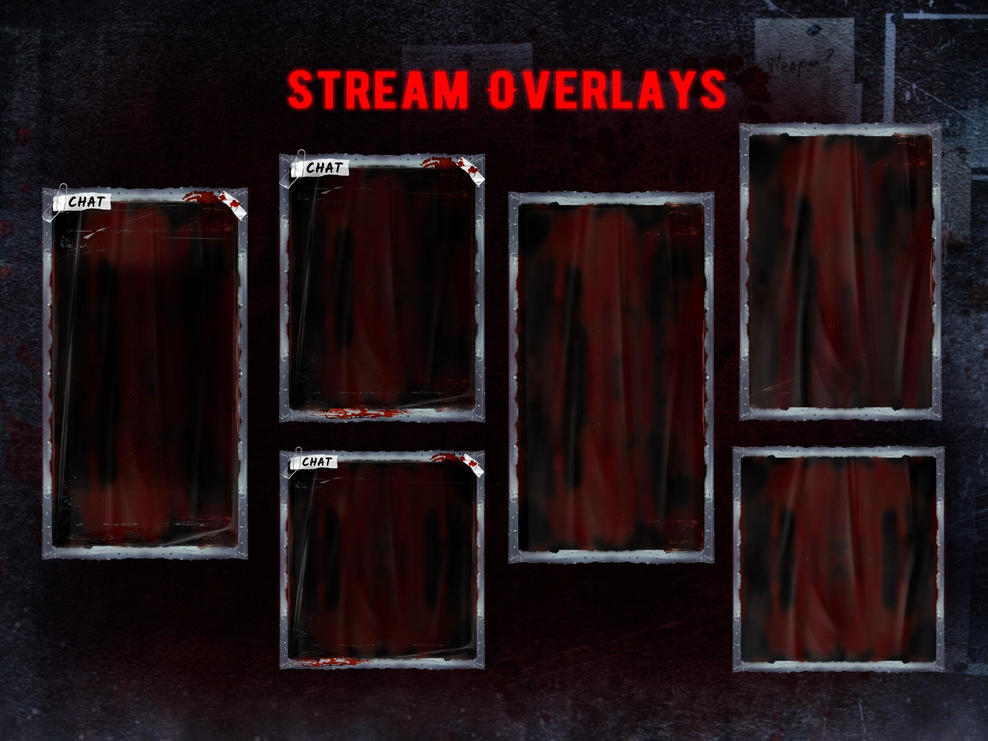 Animated Horror Stream Overlay Package: Black Room, Halloween (digital ...