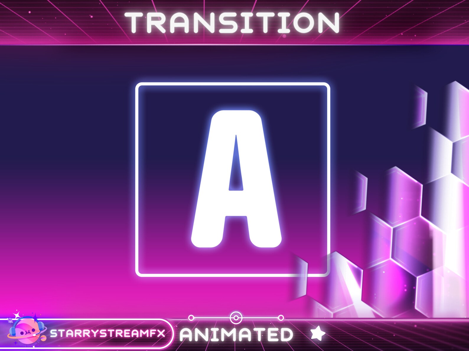Neon Pink Room Stream Transition: Animated Scifi Cat (WEBM Digital ...