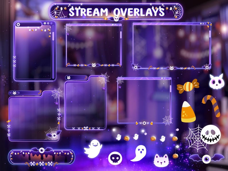 Animated Halloween Ghost Stream Overlay Package: Cozy Lofi Theme ...