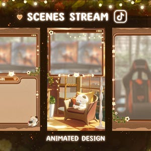 Cozy Cat Room Stream Overlay Package – Animated Lofi Tiktok, Youtube ...