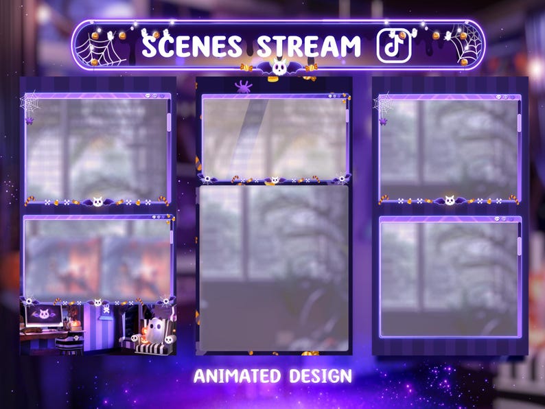 Animated Halloween Ghost Stream Overlay Package: Cozy Lofi Theme ...