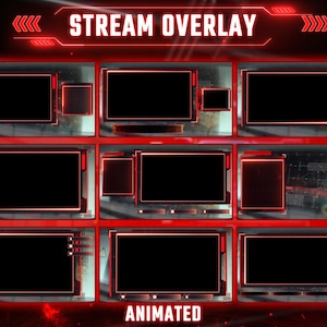 Sci-fi Red Neon Room Stream Overlay Package (digital Download) - Etsy