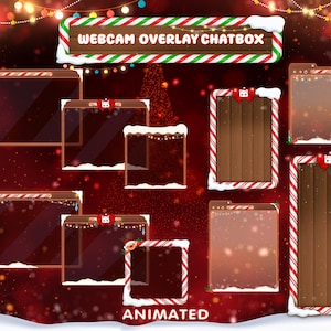 Cozy Christmas Stream Overlay Package: Animated Twitch Screens (digital ...