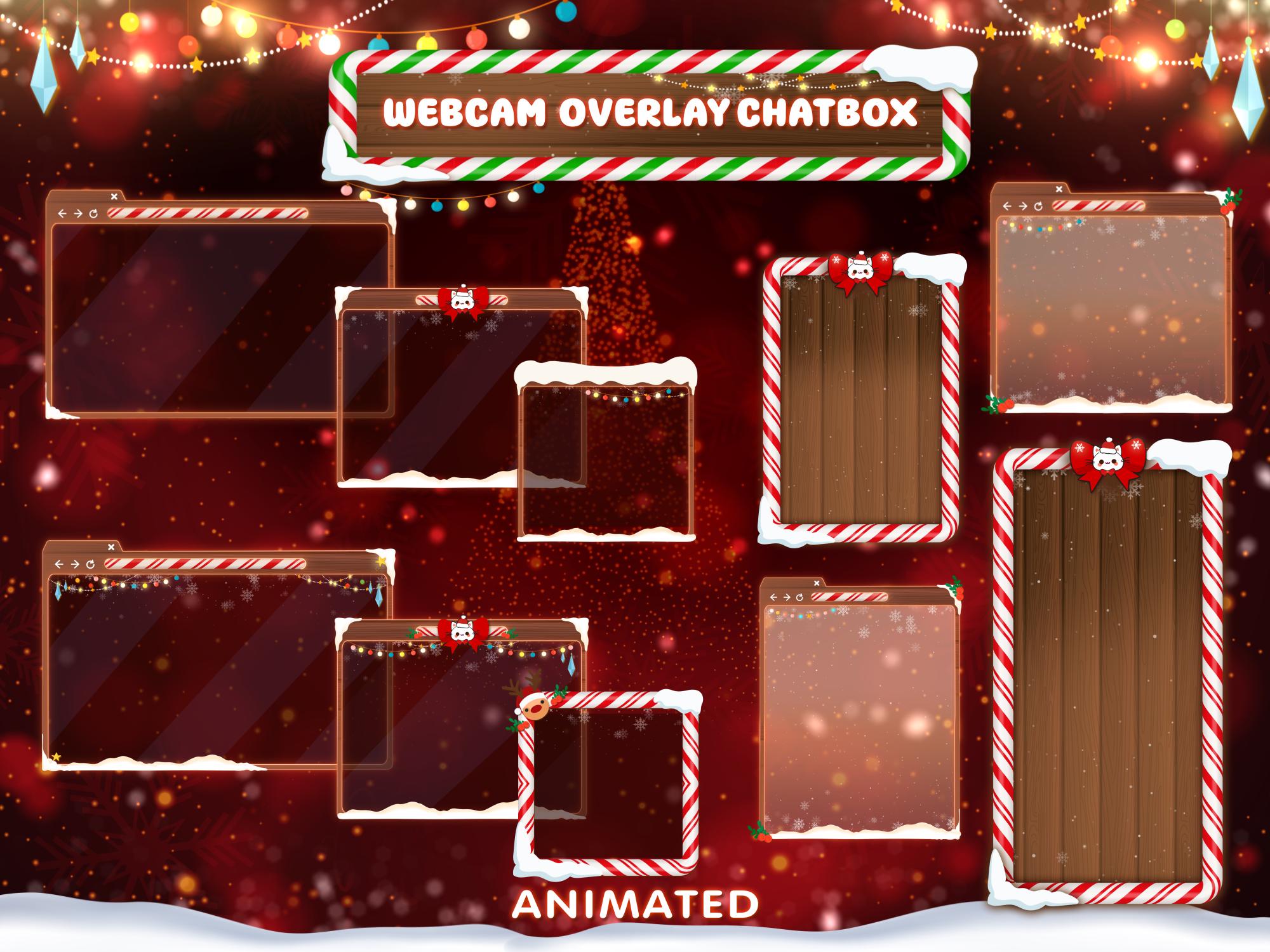 Cozy Christmas Stream Overlay Package: Animated Twitch Screens (digital ...