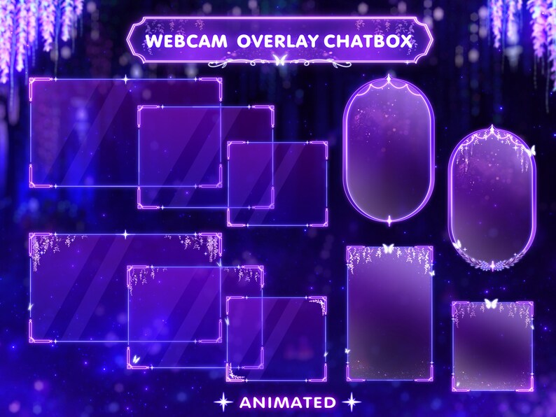 Cozy Garden Night Stream Overlay Package – Neon Lofi Twitch Screens ...