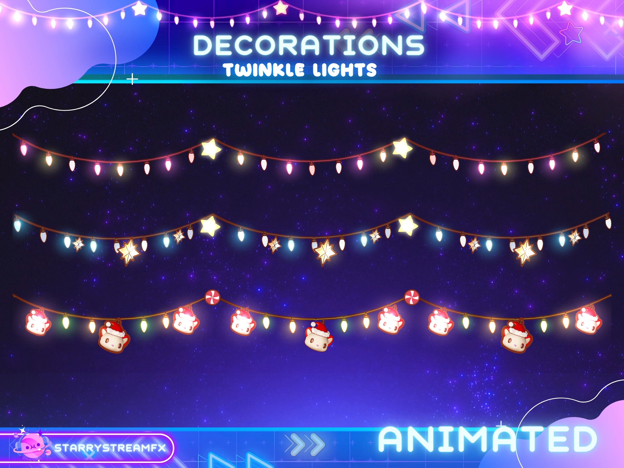 Animated Christmas Twinkle Lights Stream Overlay (WEBM) - Etsy