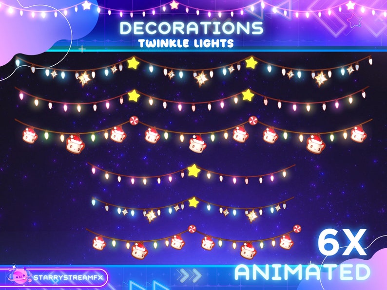 Animated Christmas Twinkle Lights Stream Overlay (WEBM) - Etsy