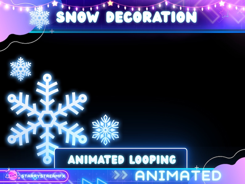 Animated Christmas Snow Stream Overlay: Twitch, Vtuber (digital ...