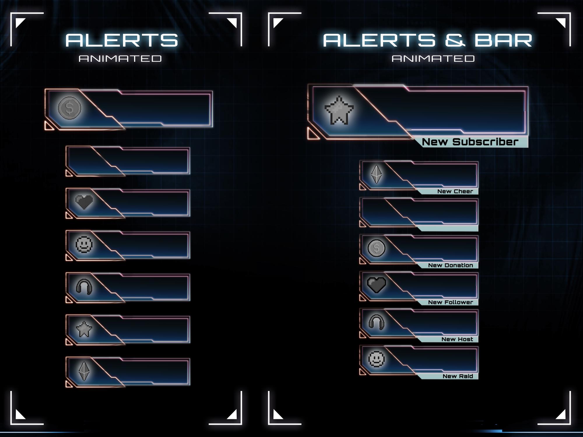 Y2K Neon Stream Overlay Package: Animated Twitch Screens (digital ...