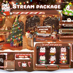 Cozy Christmas Stream Overlay Package: Animated Twitch Screens (digital ...