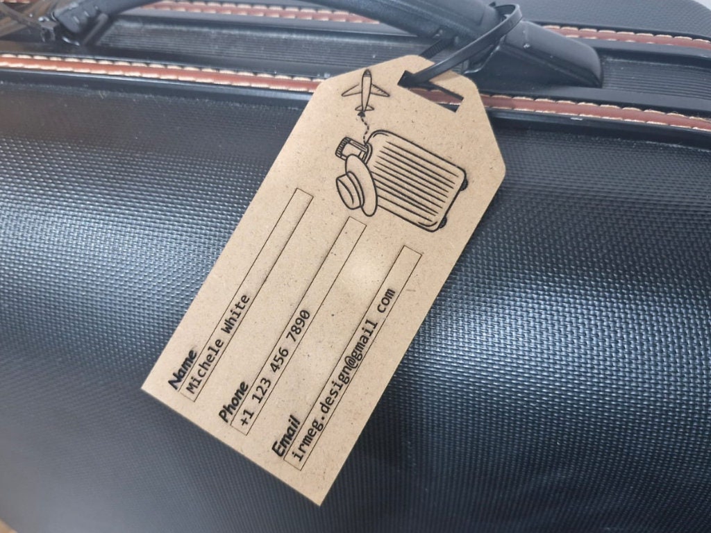 Wooden Luggage Tag SVG: Laser Cut Travel Tag File (digital Download) - Etsy