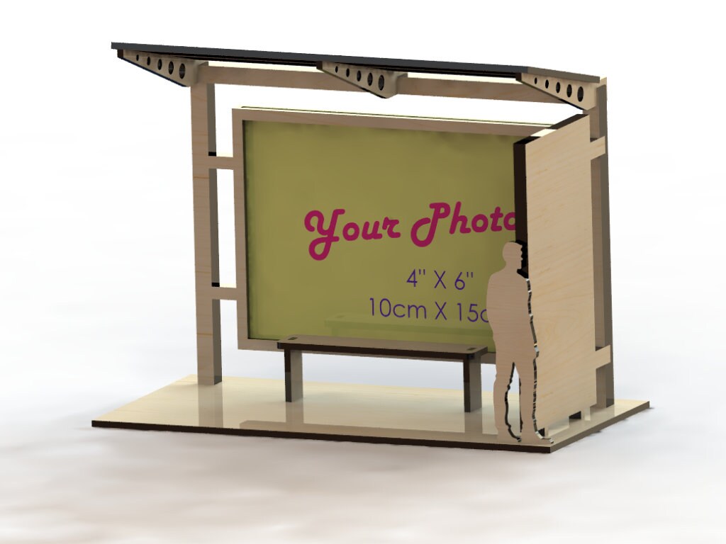 Bus Stop Photo Frame Svg-dxf-png Laser Cut and Engraving File for Wood ...