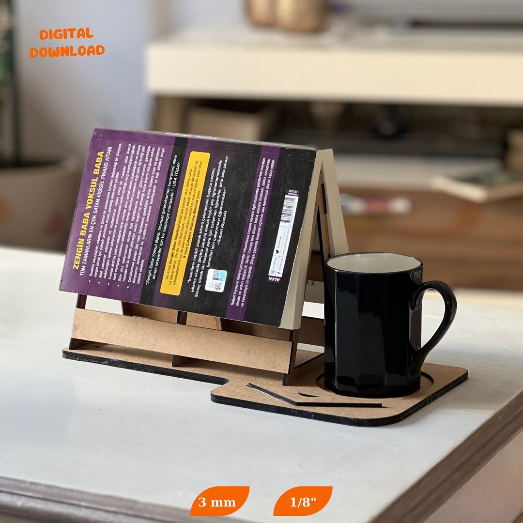 Laser Cut Book Rest Stand SVG: Nightstand Organizer (digital Download ...
