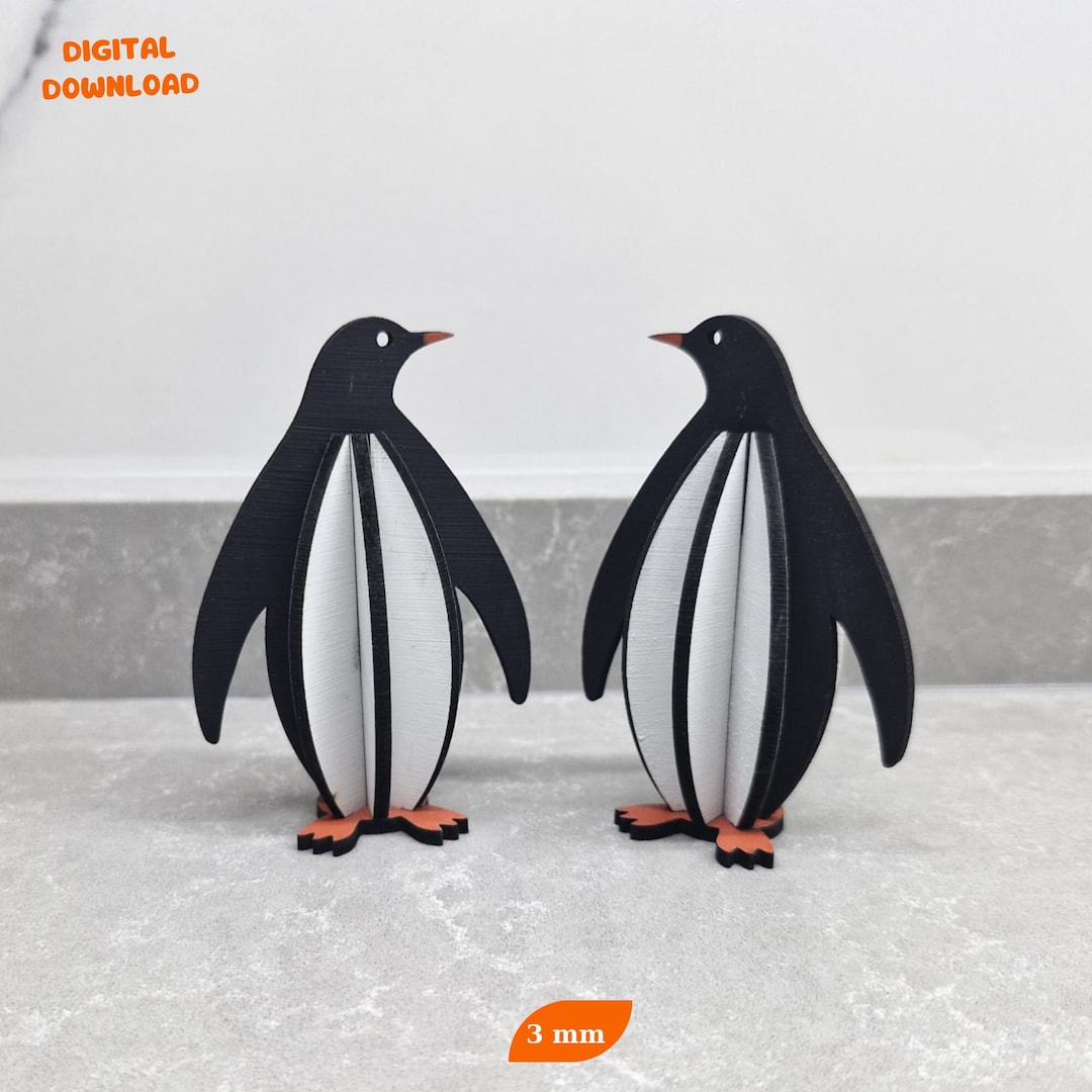 Laser Cut Penguin 3D Puzzle: DIY Home Decor (3mm) (digital Download) - Etsy