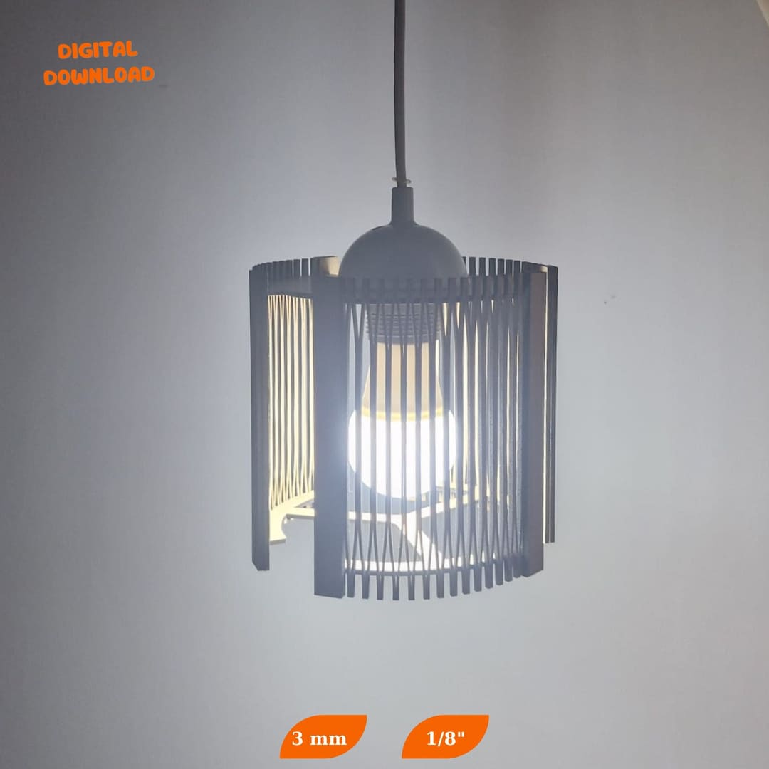 Laser Cut Pendant Light Chandelier SVG Files: 3mm, 1/8 Inch (digital ...