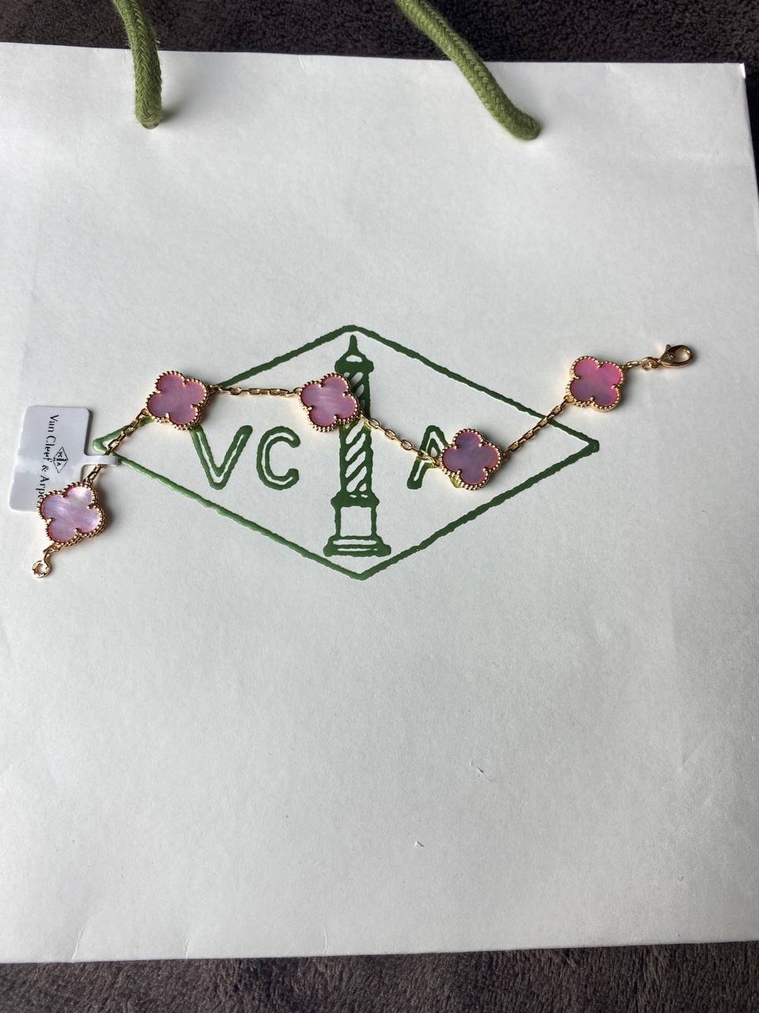 Original Van Cleef 18k Solid in Pink 15mm Charm With Pearl - Etsy