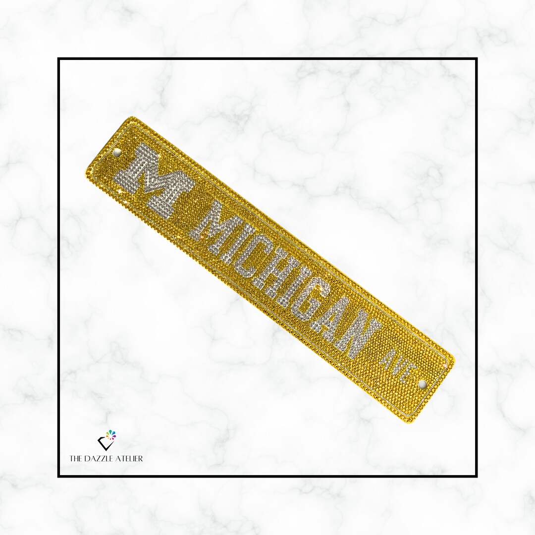 Michigan State University Bedazzled Sign | Man Cave Wolverines Signs ...