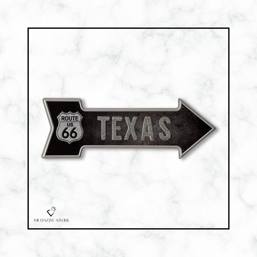 TEXAS Vintage-styled Metal Sign With Bedazzled Home Decor: Gift Idea ...