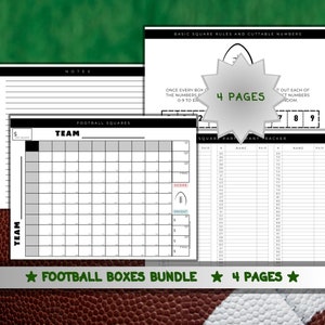 Football Boxes Game | Football Super Squares | Football Pool Game ...
