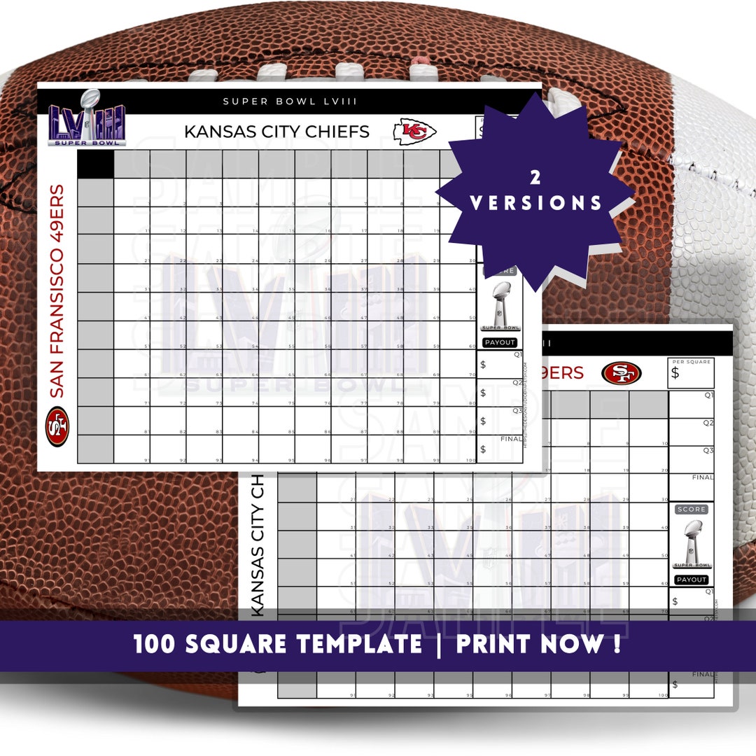 Super Football Squares Download Your Printable Football Super Boxes ...