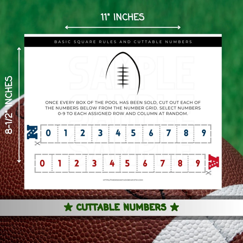 Football Boxes Game | Football Super Squares | Football Pool Game ...