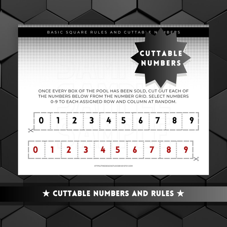 Printable Squares Template With Numbers for Party Games, Fundraiser ...