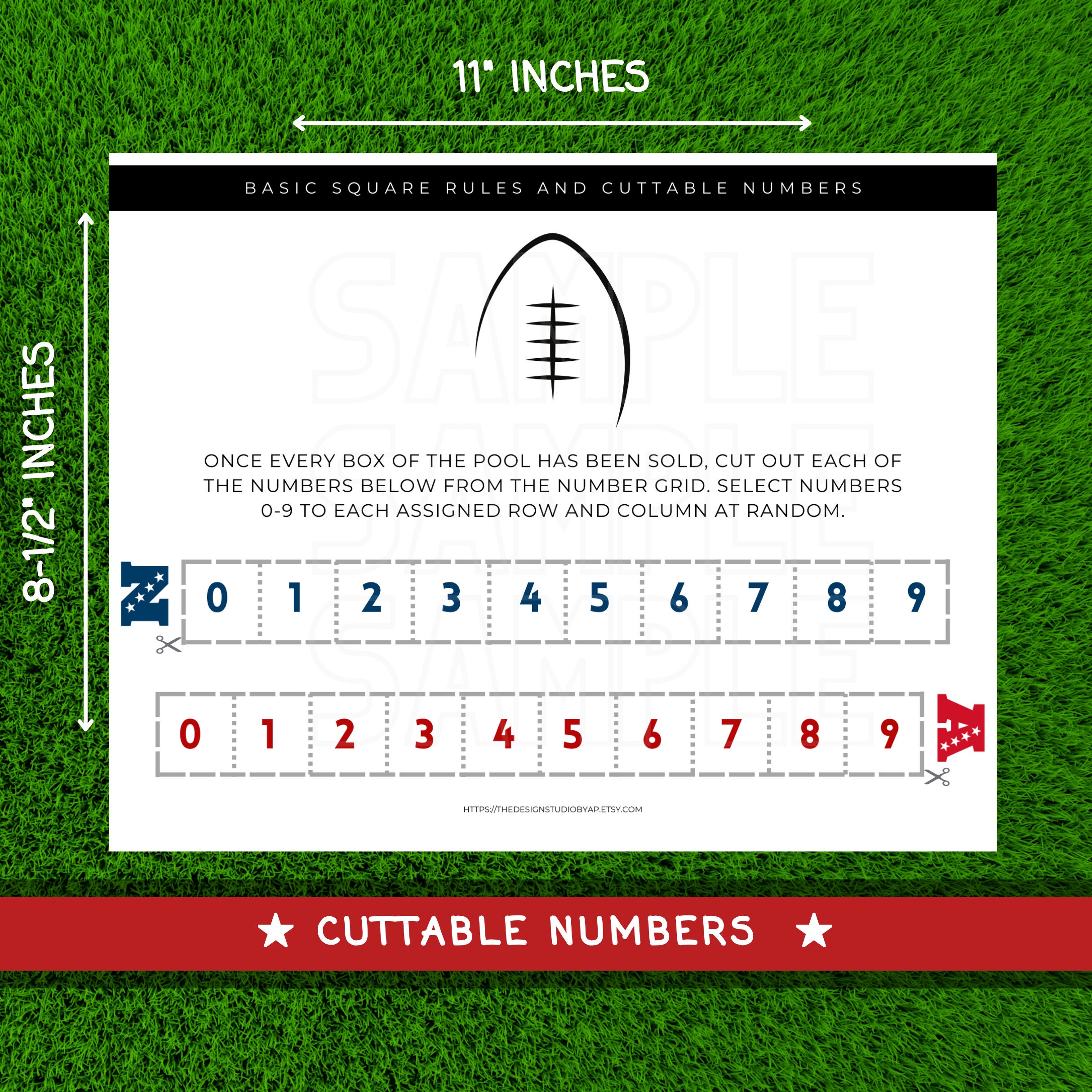 Super Football Squares Football Boxes Football Squares Board 100 ...