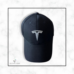 Bedazzled Tesla Logo Cap: A Unique Gift Idea for Tesla Lovers and Car ...