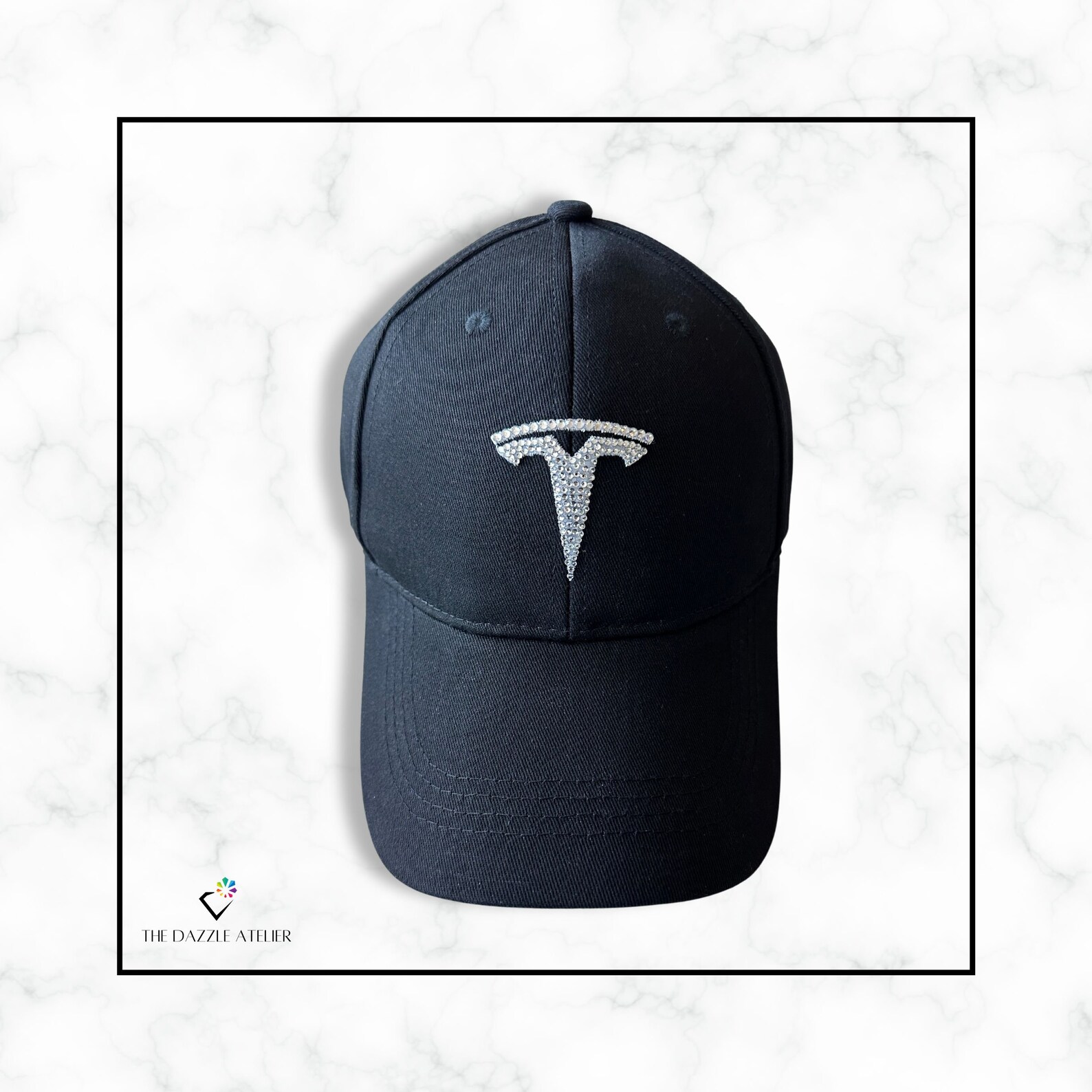 Bedazzled Tesla Logo Cap: A Unique Gift Idea for Tesla Lovers and Car ...