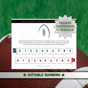 Football Boxes Game | Football Super Squares | Football Pool Game ...