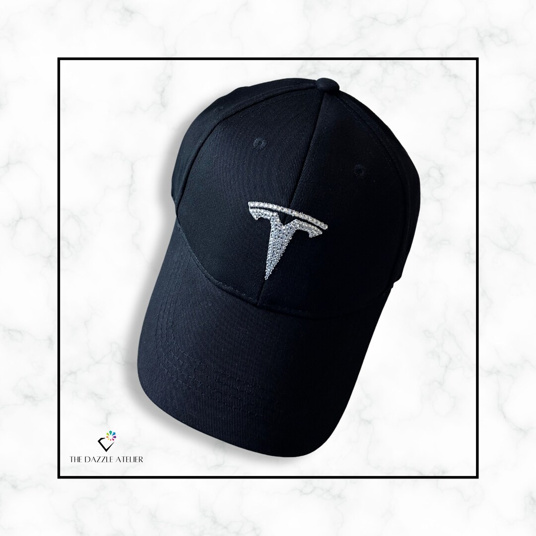 Black Tesla Bedazzled Cap: Gift Idea for Trendy Tesla Car Enthusiast ...